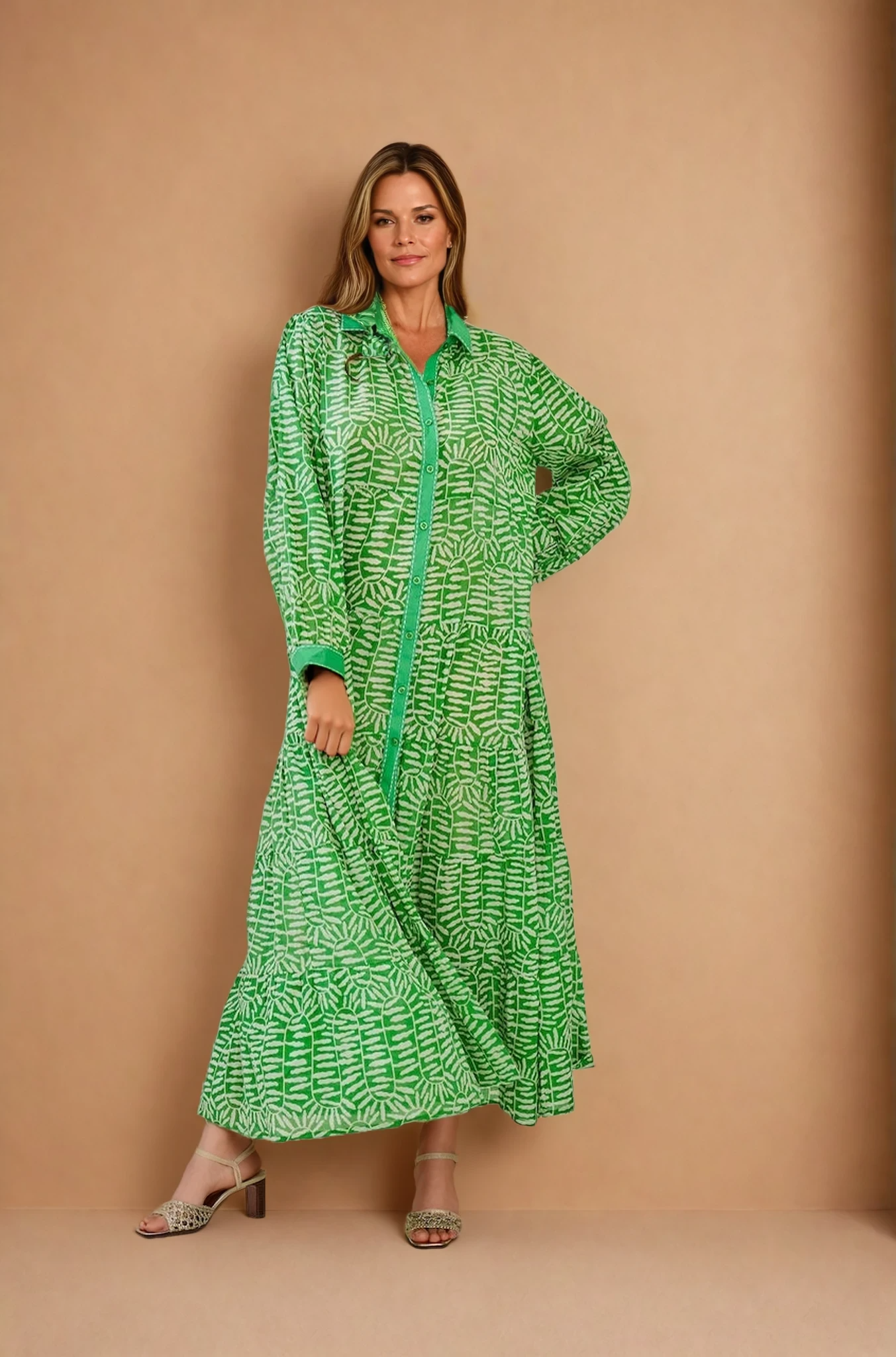 Green Button Down Maxi Dress – NIXII Clothing