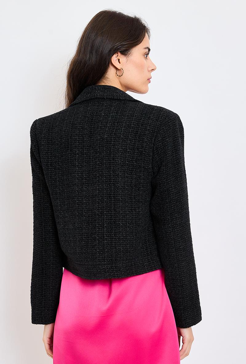Michelle Black Tweed Jacket – NIXII Clothing
